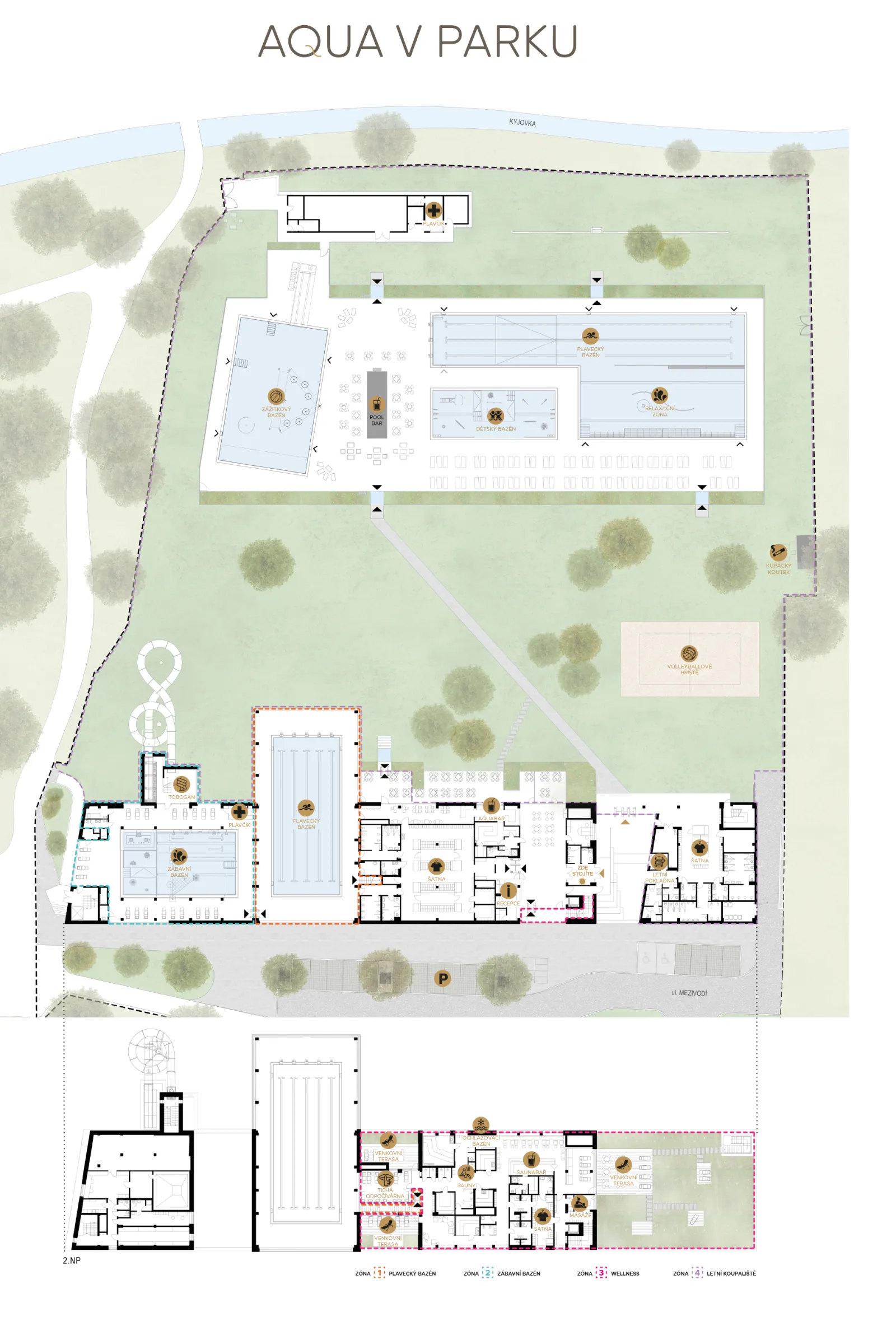 Mapa areálu - Aquavparku Kyjov